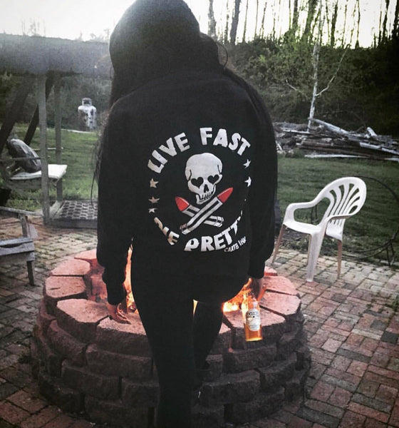 Live Fast Die Pretty Women's Zippered Hoodie – Cartel Ink